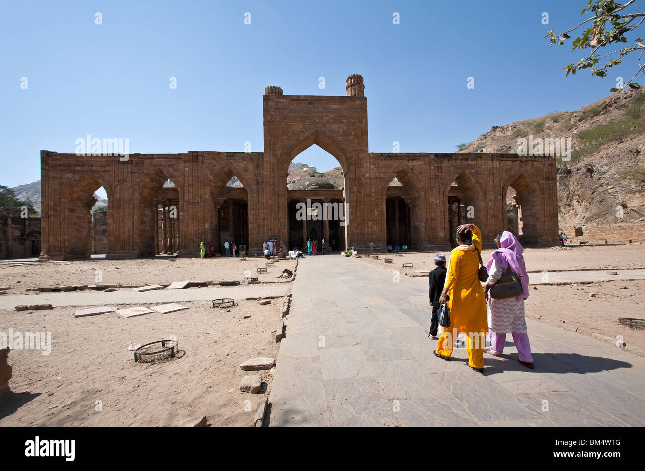 Indian people at Adhai-din-ka-Jhonpra mosque. Ajmer. Rajasthan. India ...
