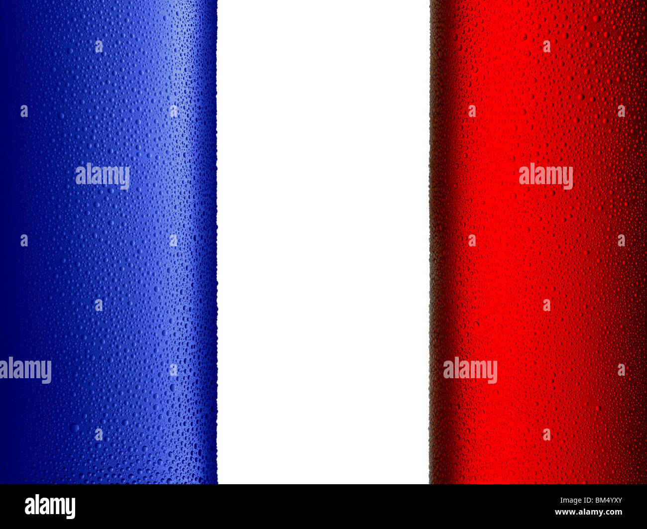 A French flag made up out of two cold bottles Stock Photo - Alamy