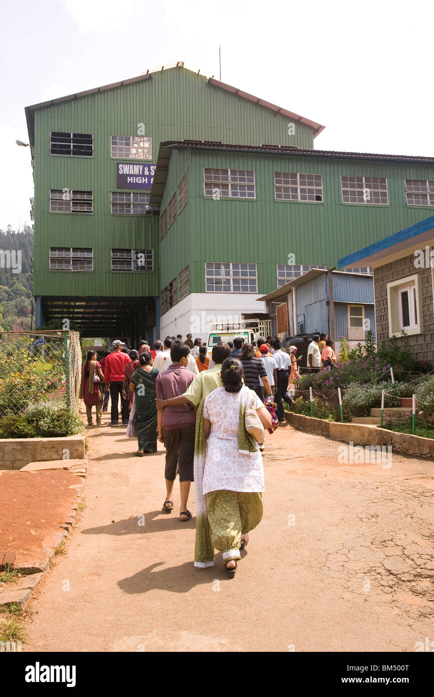 Indian domestic tourists visit the Highfield Tea Factory to learn more ...