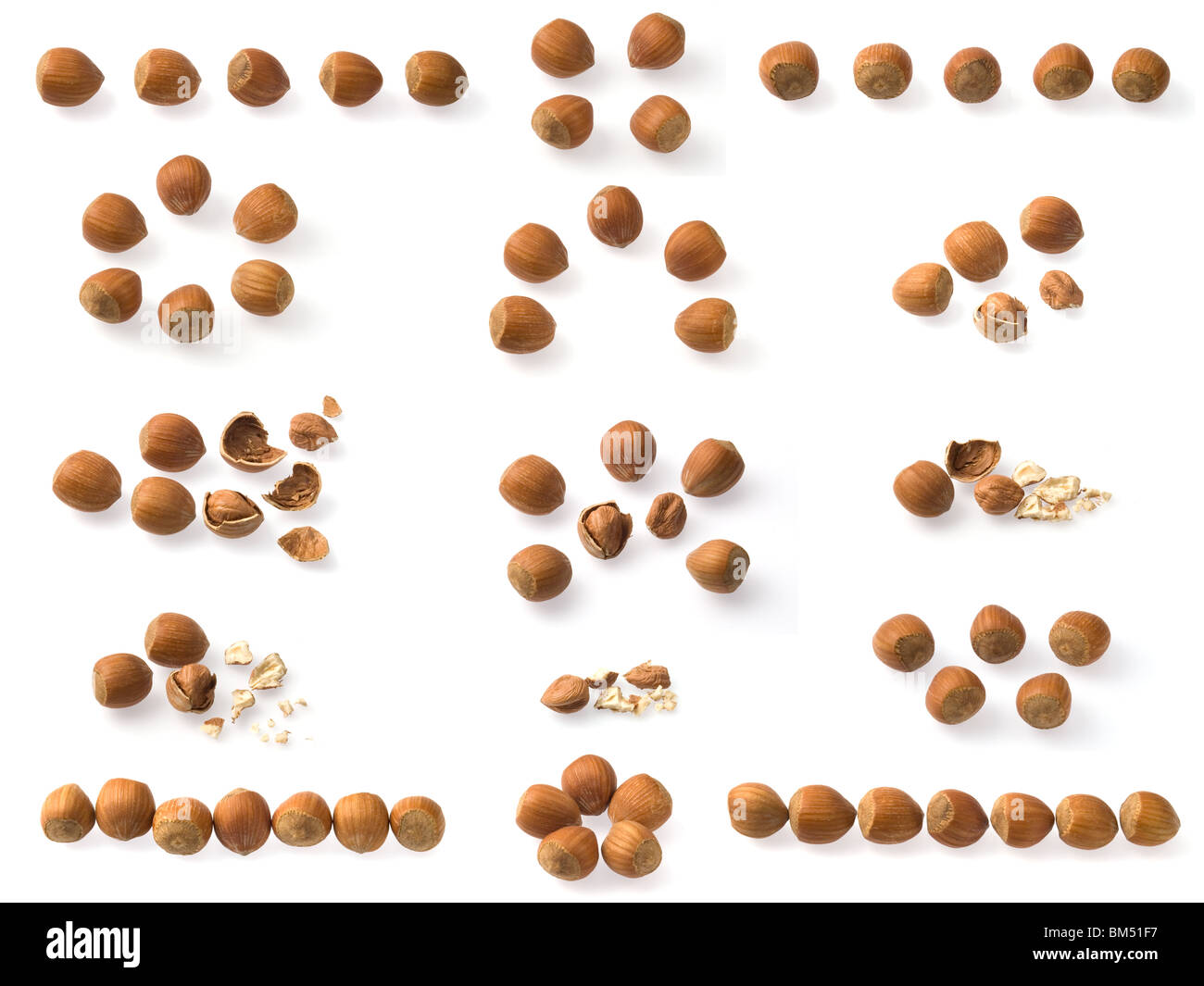 Set of hazelnuts shots on white background Stock Photo - Alamy