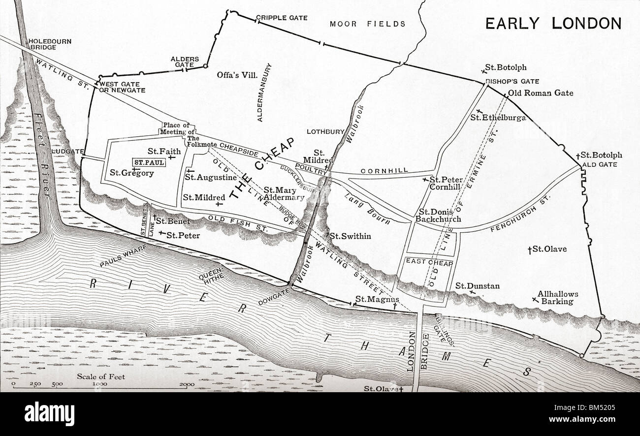Old map of london hi-res stock photography and images - Alamy