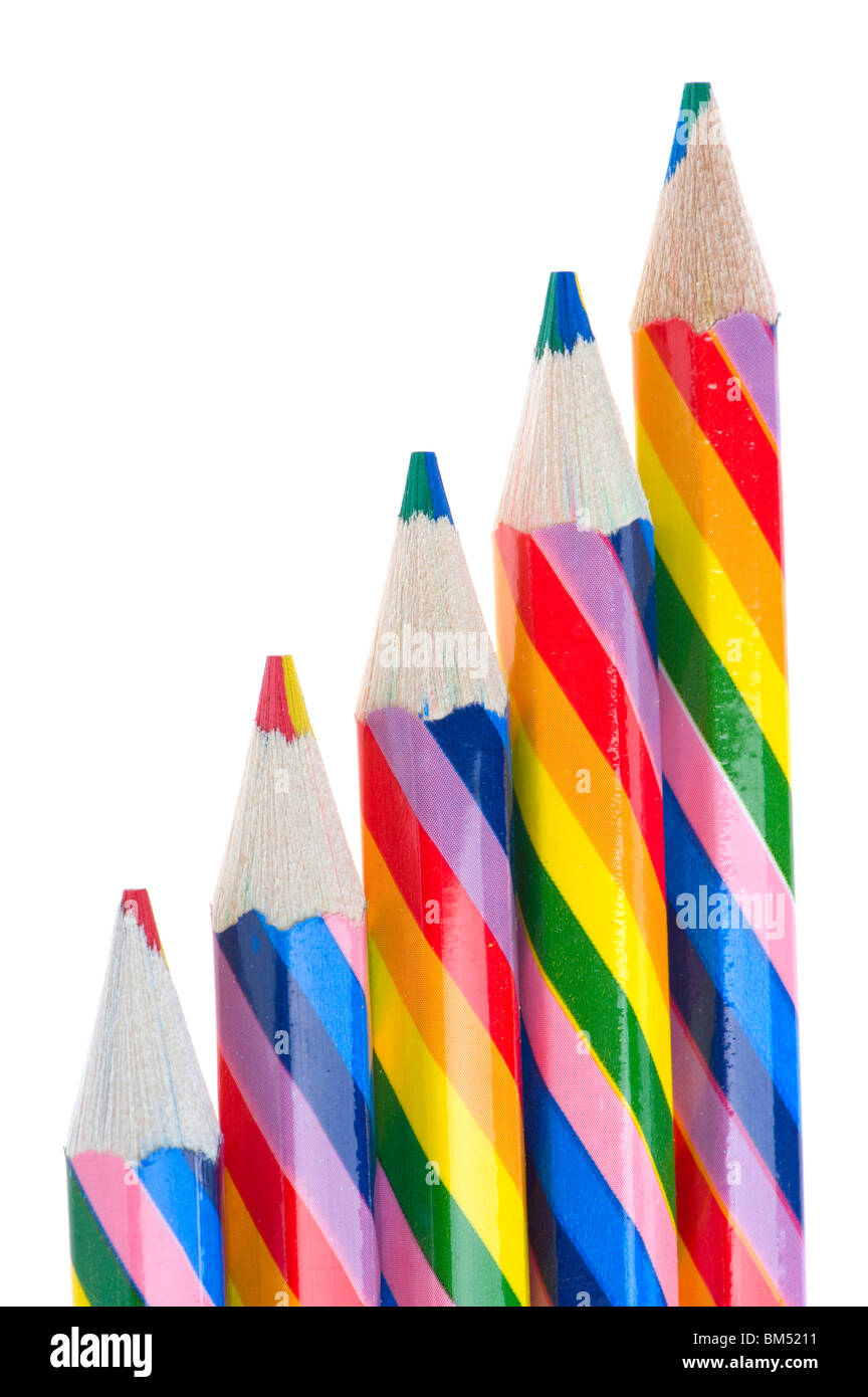 object on white - Colored crayon close up Stock Photo - Alamy