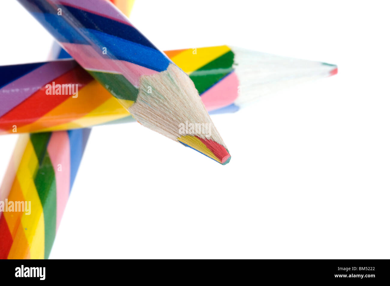 object on white - Colored crayon close up Stock Photo - Alamy