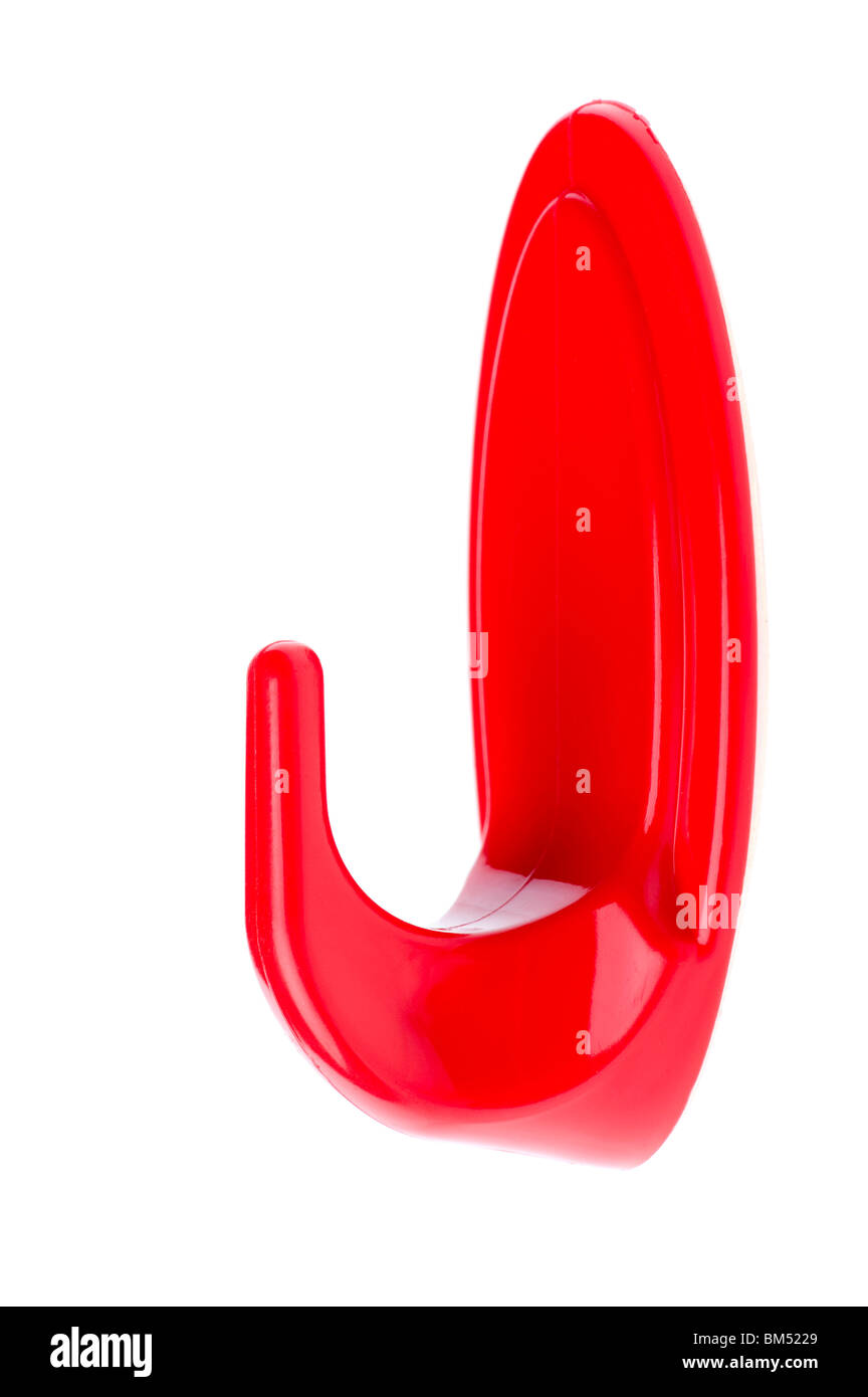 object on white - Colored plastic hook Stock Photo - Alamy
