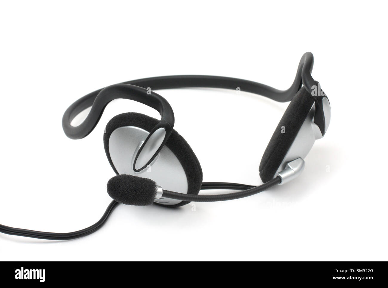 headset with microphone isolated on white background Stock Photo - Alamy