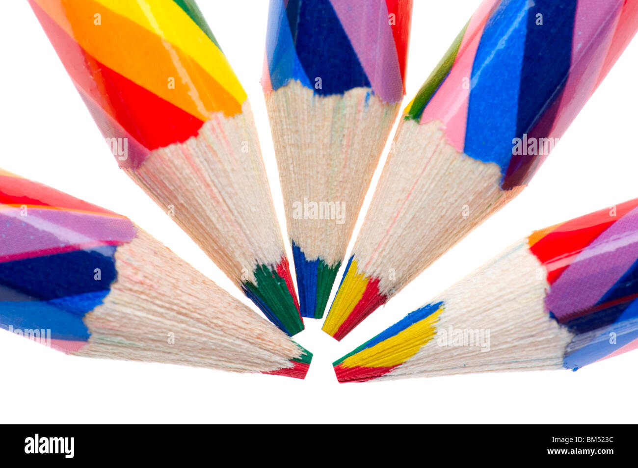 object on white - Colored crayon close up Stock Photo - Alamy
