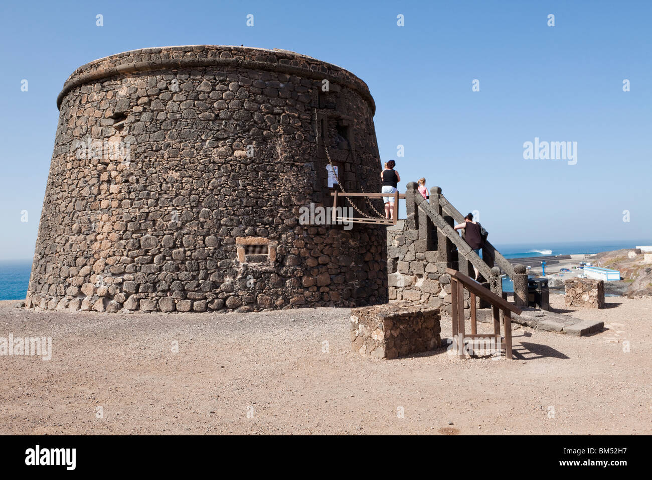 The El Toston tower at El Cotillo on the Canary island of Fuerteventura ...