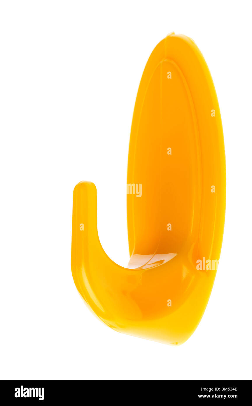 object on white - Colored plastic hook Stock Photo - Alamy