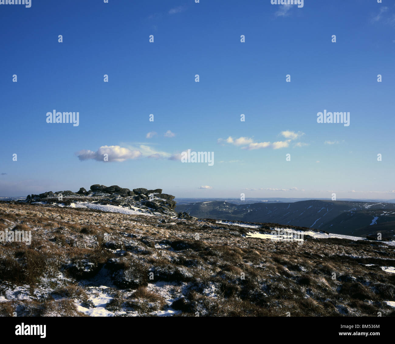 Kinder Scout near Edale Cross looking to Edale and Mam Tor Derbyshire ...
