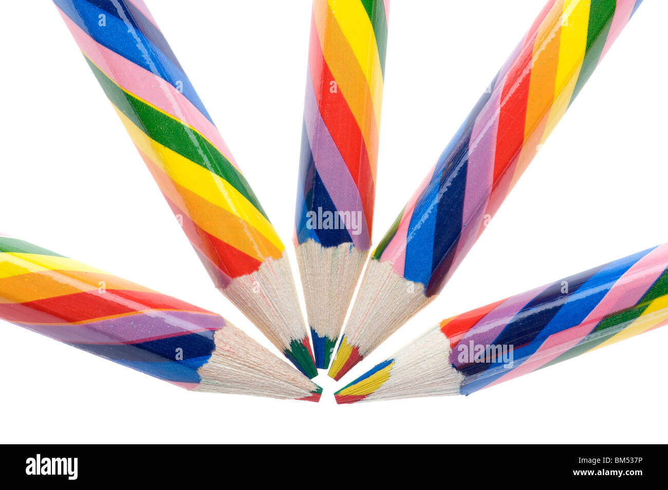 object on white - Colored crayon close up Stock Photo - Alamy