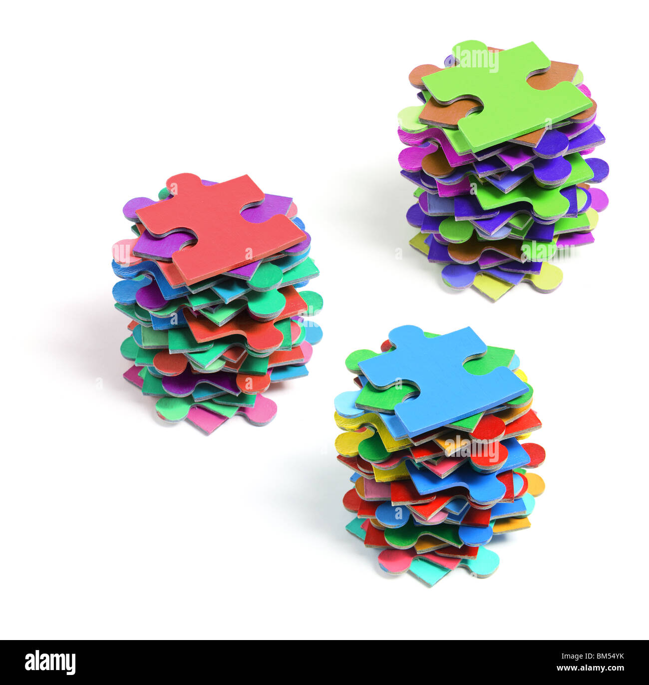 Stacks of Jigsaw Puzzle Pieces Stock Photo - Alamy