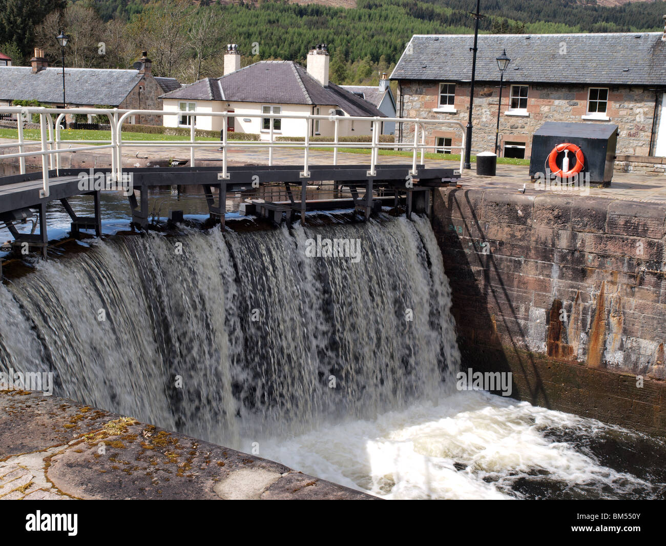 The locks at Fort Augustus, Scotland, on the banks of Loch Ness Stock ...