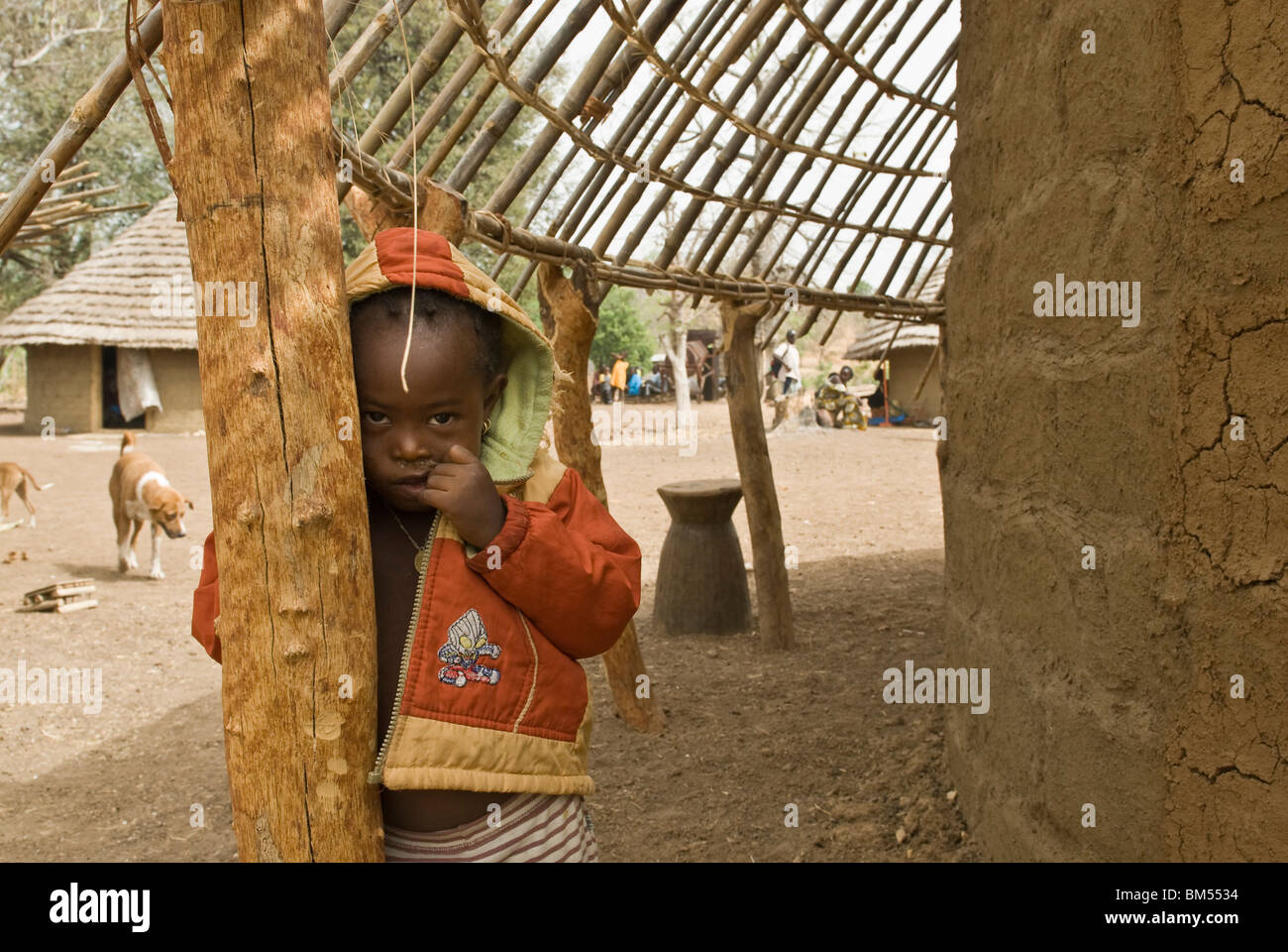 Bassari girl looking shy to the camera. Ethiolo village, Bassari ...