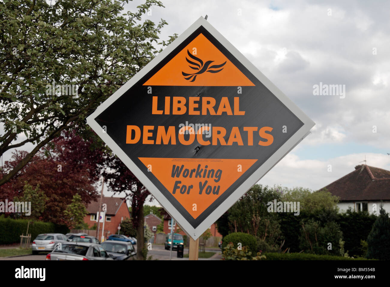 Sign supporting the Liberal Democrat Party during the 2010 General ...