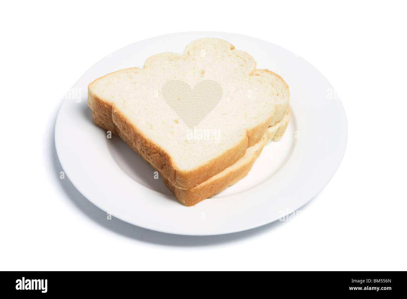 Sliced Bread with Love Heart Symbol Stock Photo - Alamy