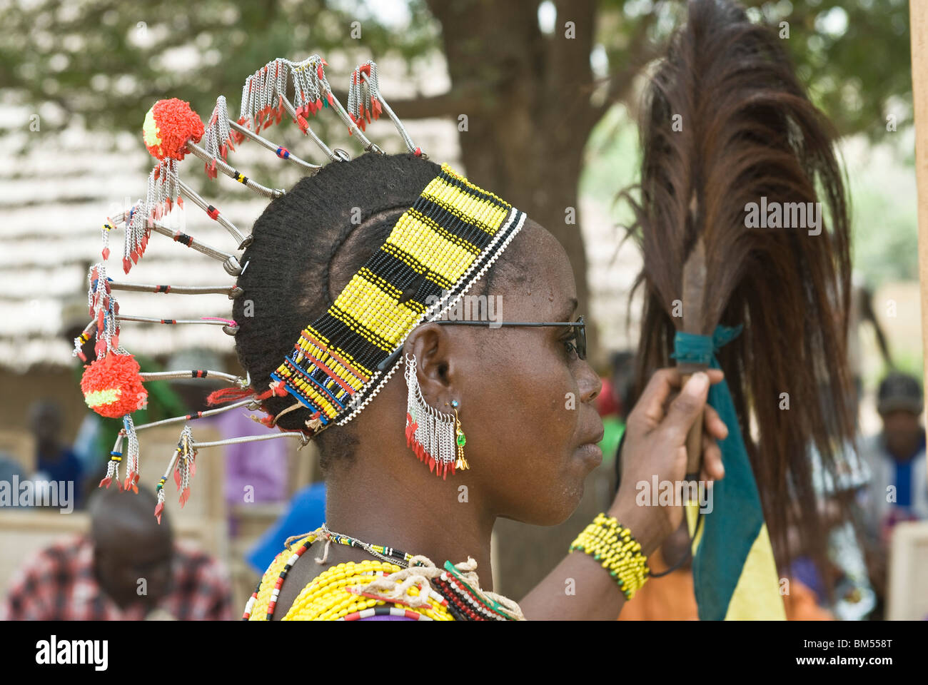 Bassari celebration with dancers on traditional clothes, Ethiolo ...