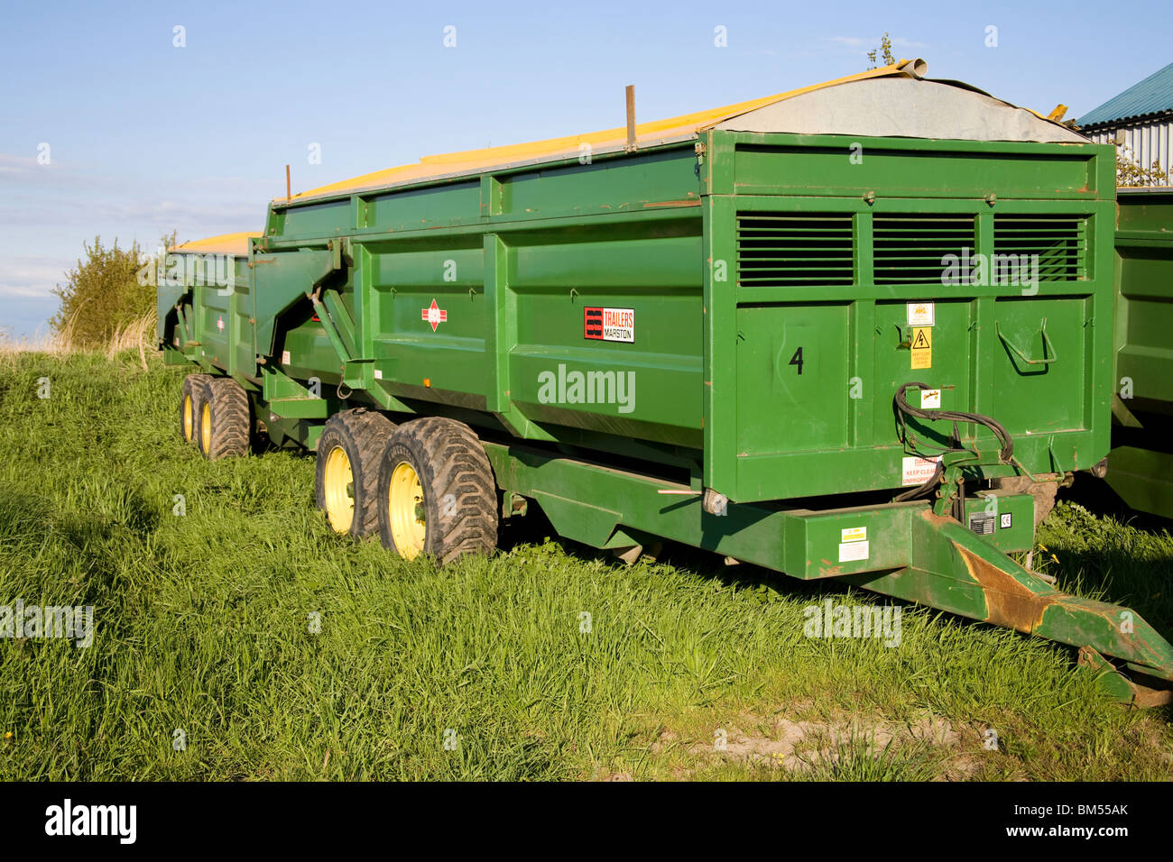 Marston Trailer stored on a farm tarleton southport Stock Photo - Alamy
