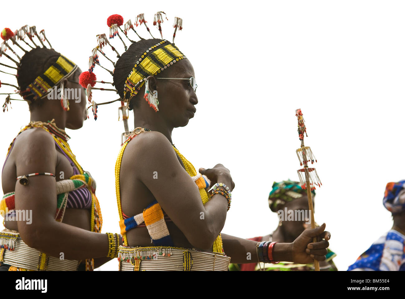 Bassari celebration with dancers on traditional clothes, Ethiolo ...