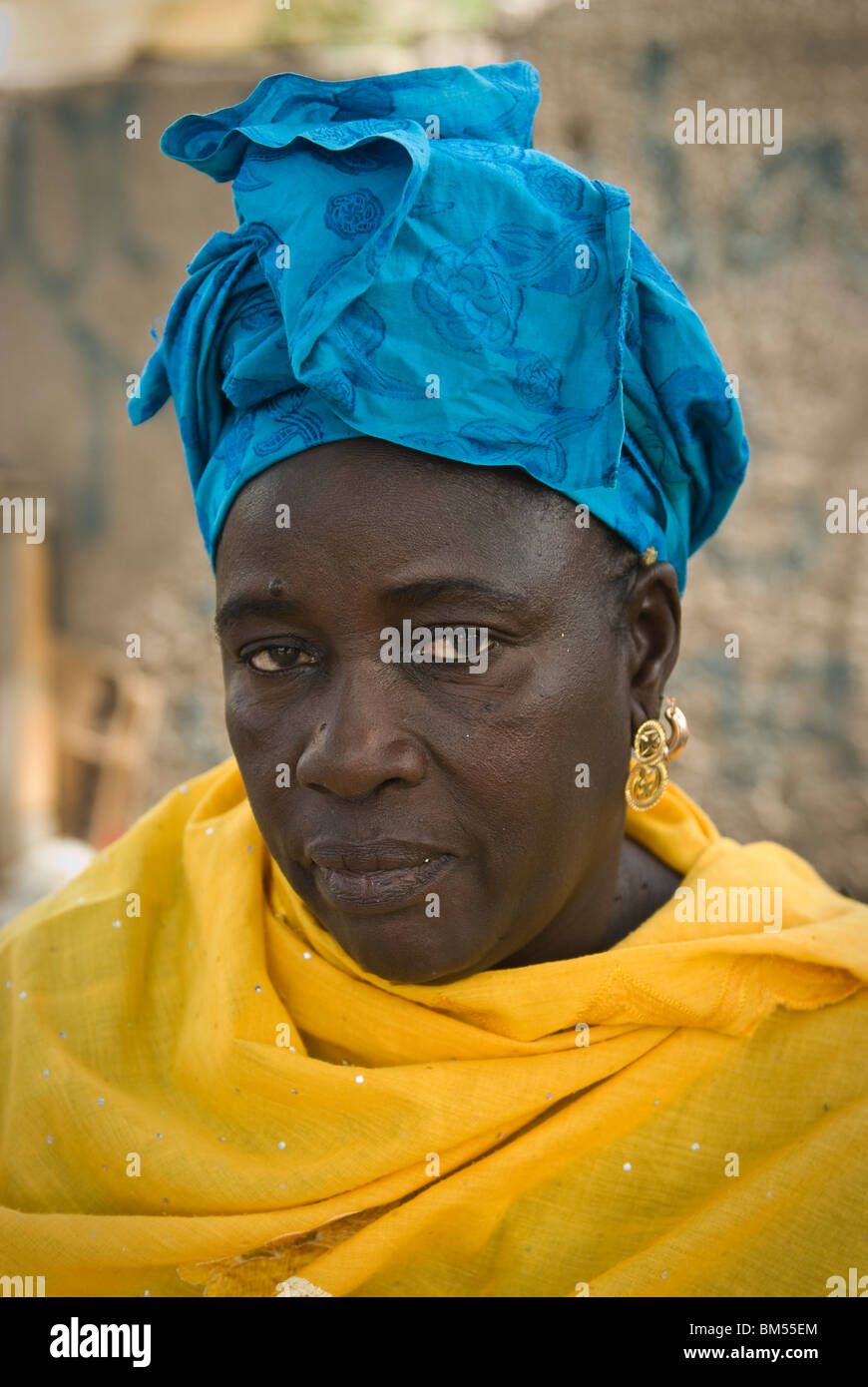 Portrait of a Senegalese woman. Streets of Sant Louis. Senegal, Africa ...