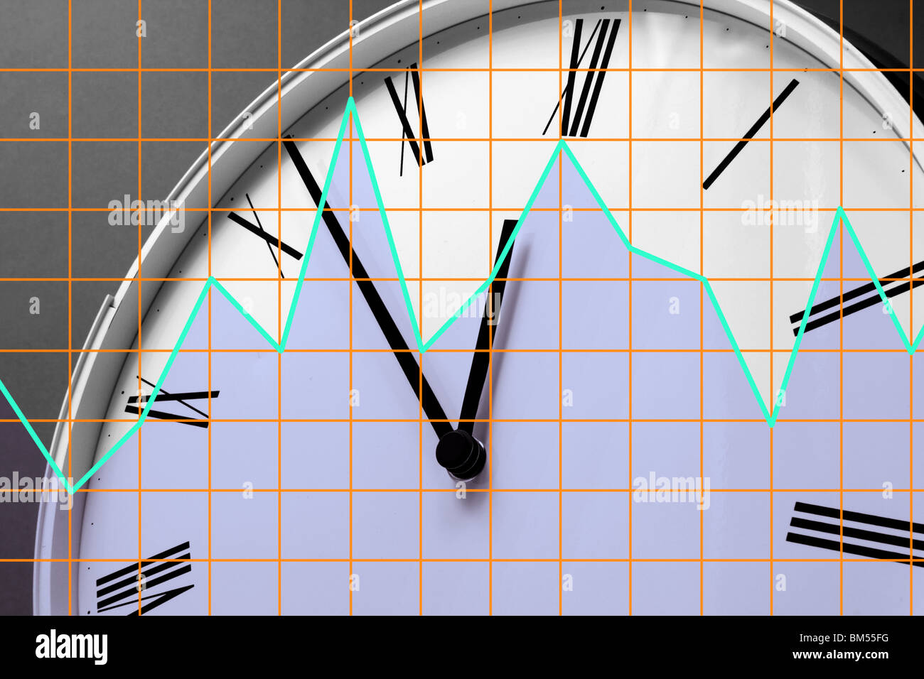 Clock and Graph Stock Photo - Alamy