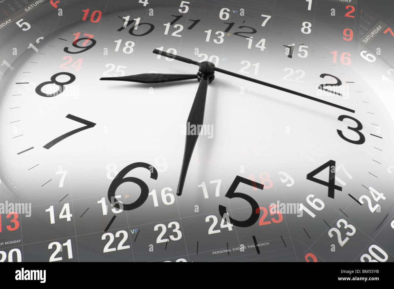 Calendar and Clock Stock Photo - Alamy