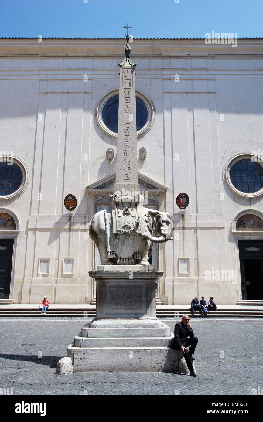 Minerva square Piazza della Minerva Rome Italy. Bernini elephantine ...