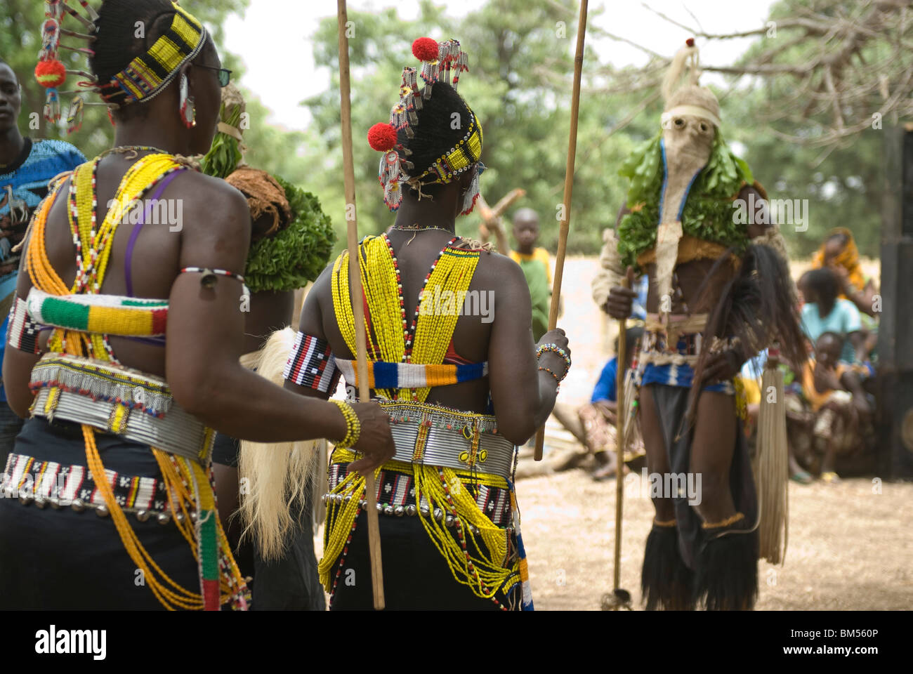 Bassari celebration with dancers on traditional clothes, Ethiolo ...