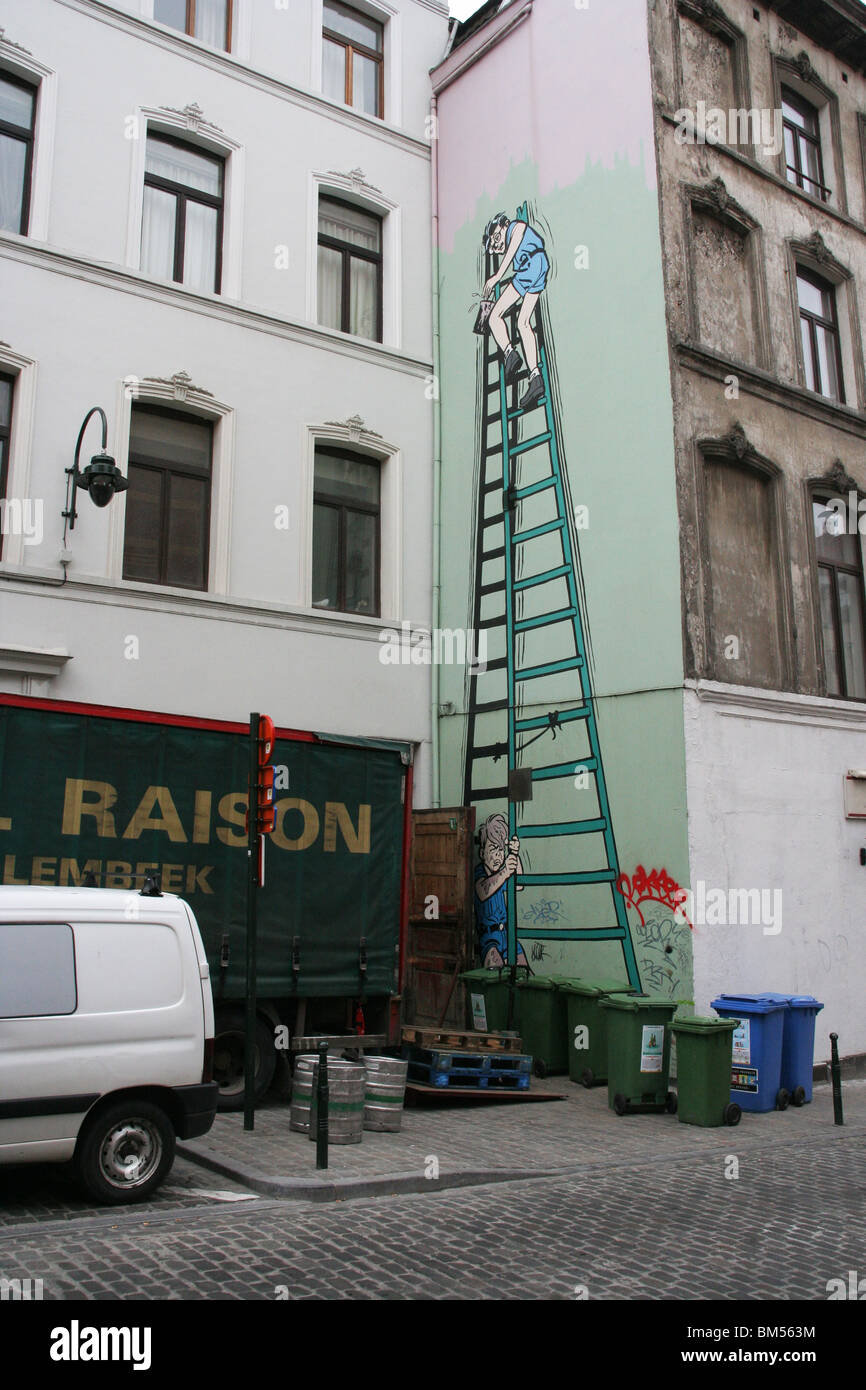 La Patrouille des Castors", Comic mural in Brussels, Belgium. Europe ...