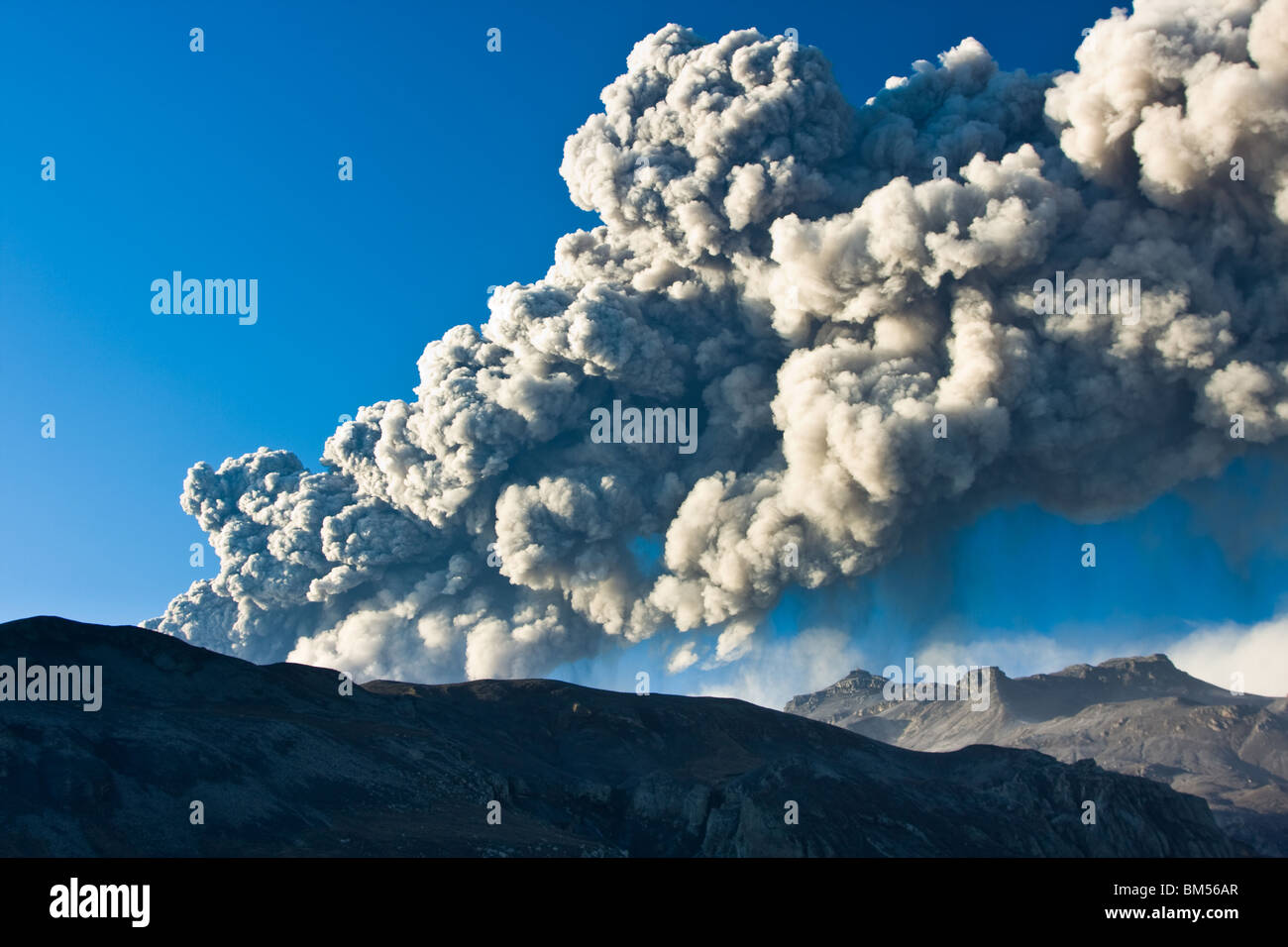 Eyjafjallajokull volcano erupting in Iceland spewing ash into the air ...