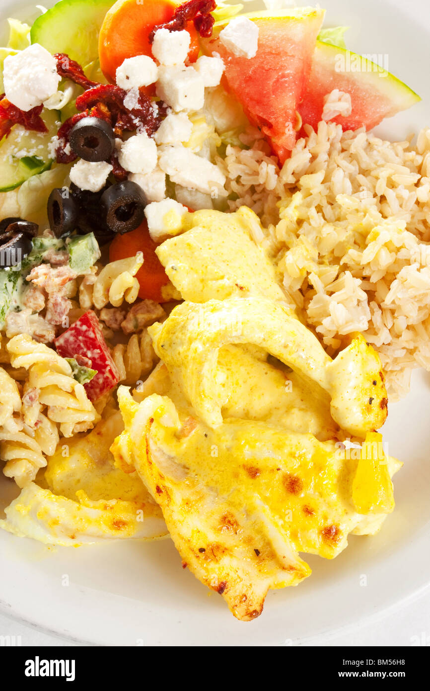 Fish and rice on plate isolated hi-res stock photography and images - Alamy