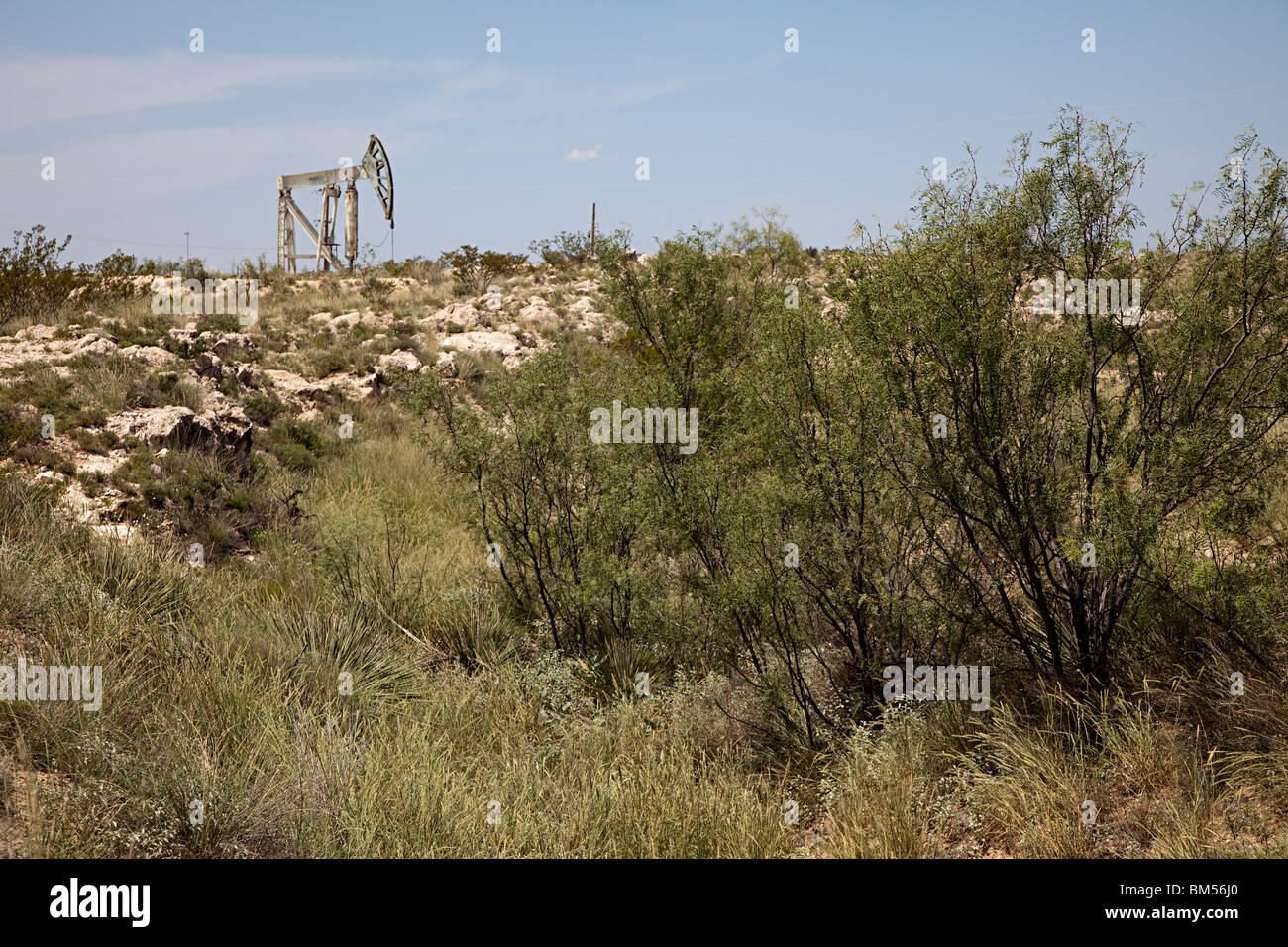 Edge of Odessa Meteor Crater with oil nodder Texas USA Stock Photo - Alamy