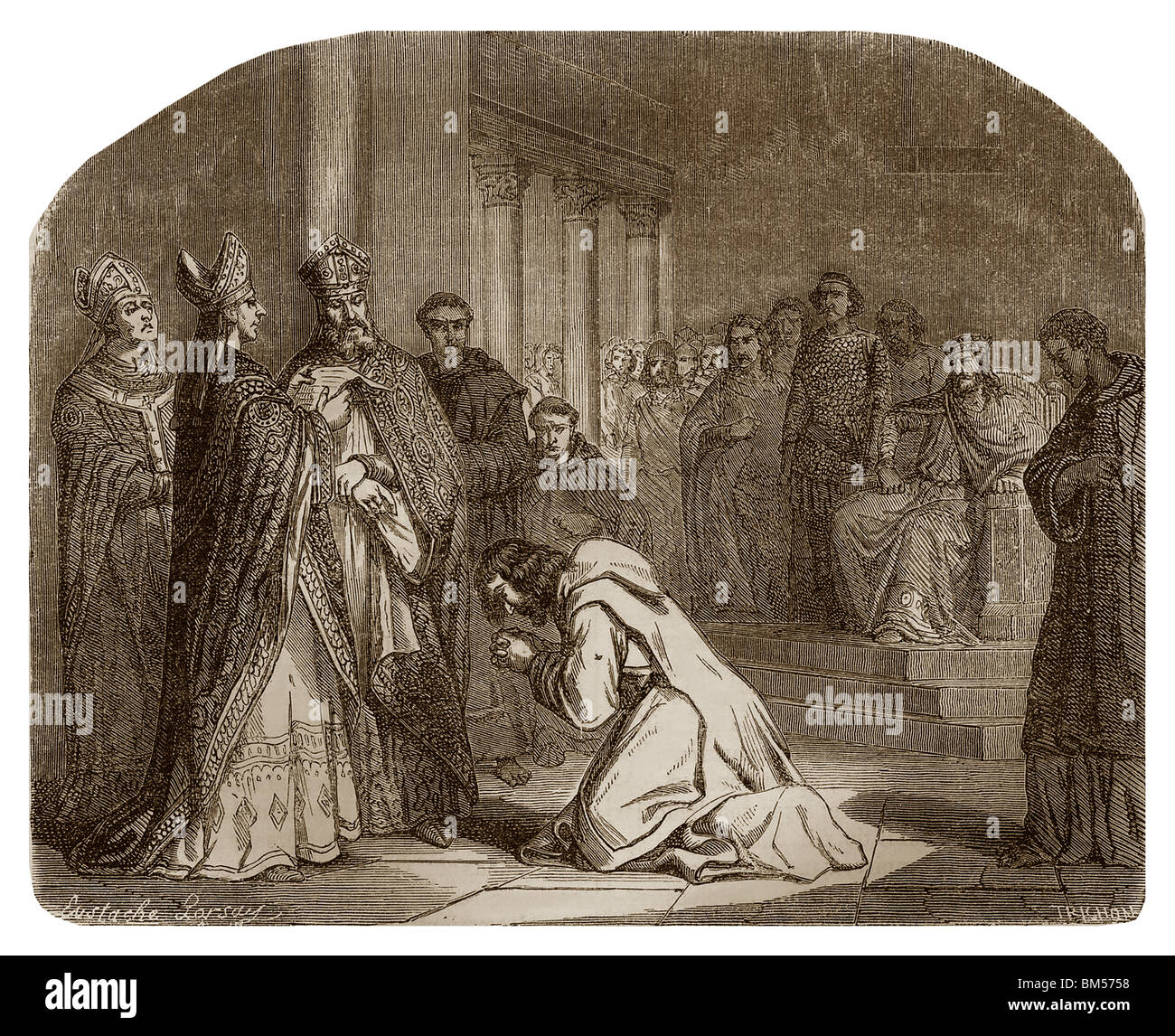 In 833, degradation of Louis the Debonaire in the church of the ...