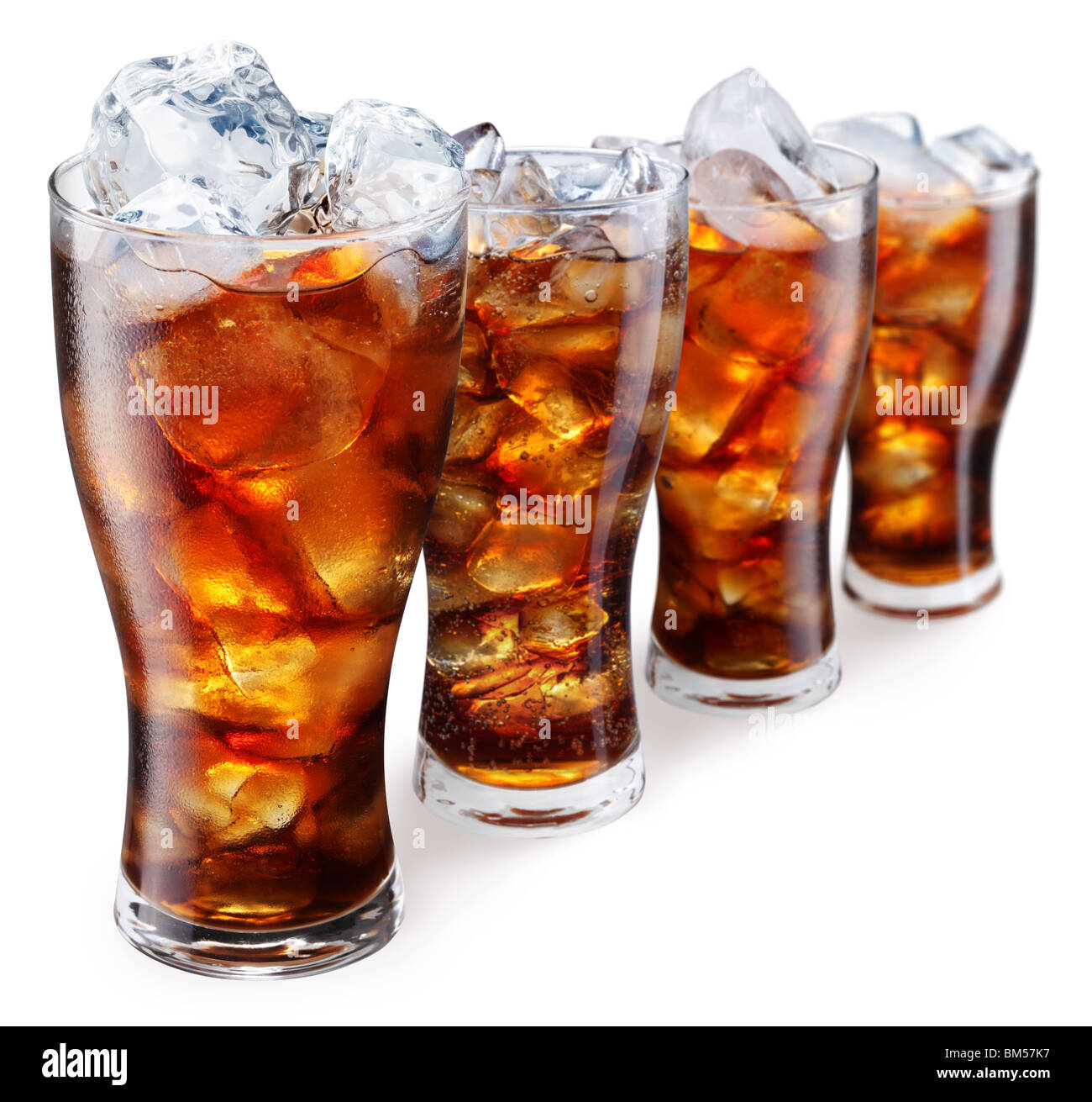 Cola ice cubes on isolated Cut Out Stock Images & Pictures - Alamy