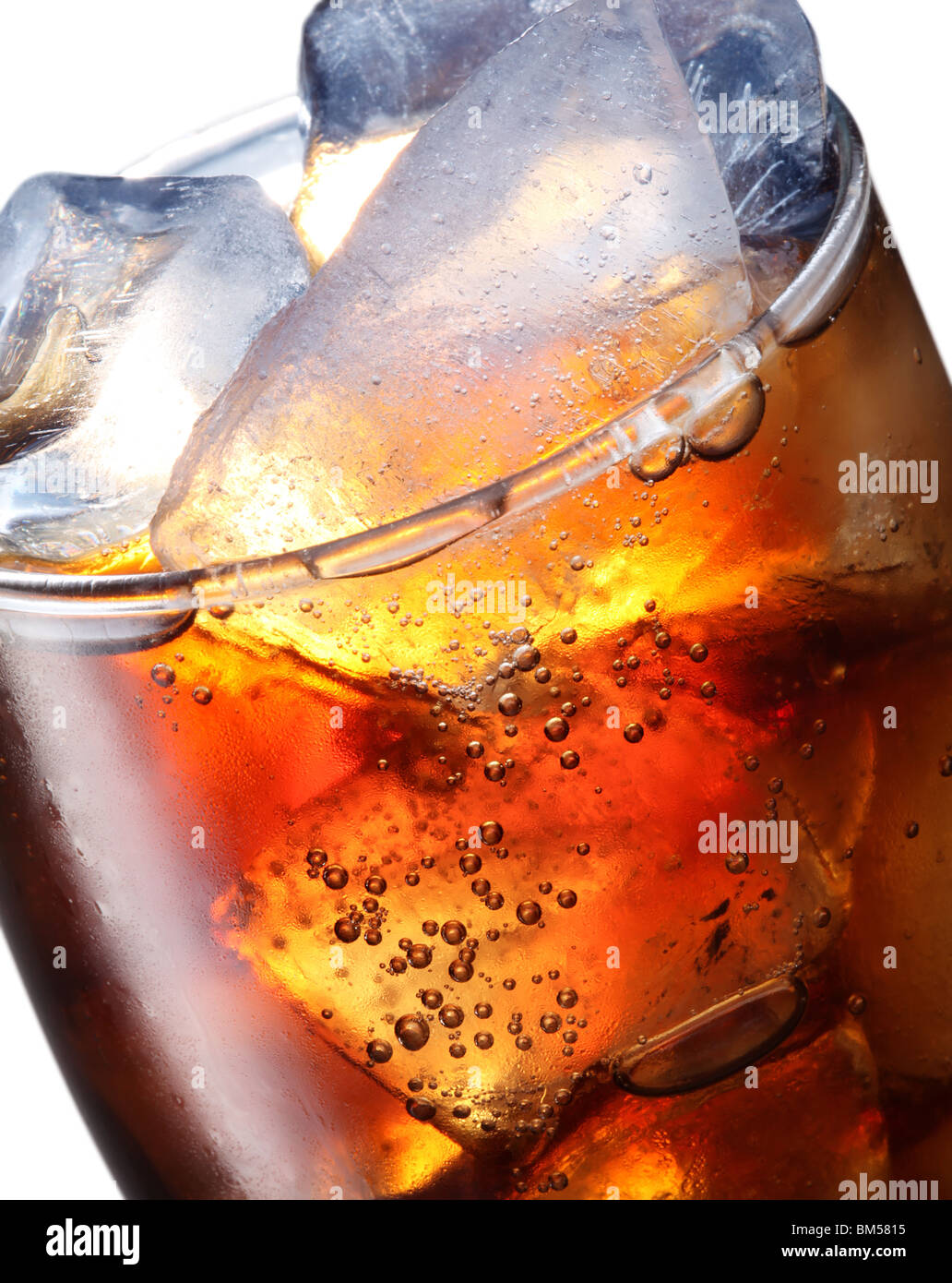 Background of cola with ice and bubbles Stock Photo - Alamy
