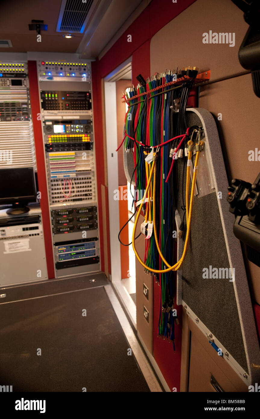 equipment integrated inside a audio control room Stock Photo - Alamy