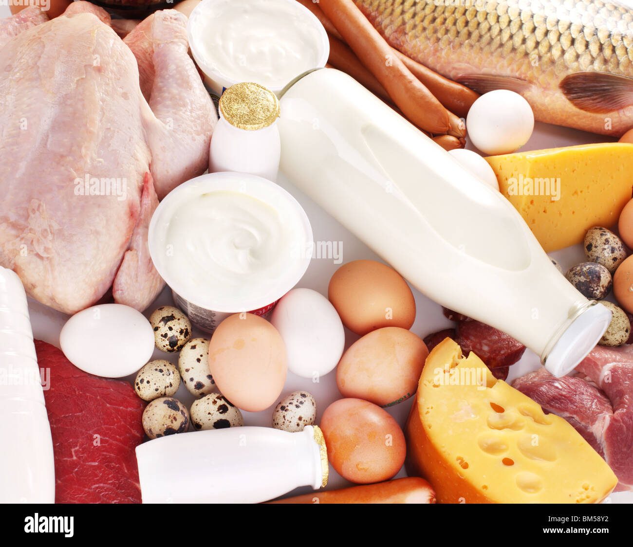 Fat egg milk meat hi-res stock photography and images - Alamy