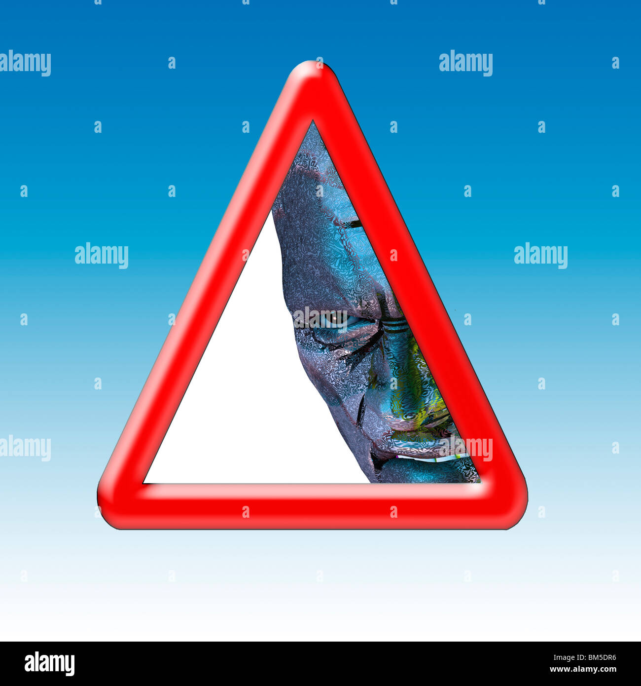 Warning Angry Man! Graphical representation using Road Warning Sign ...