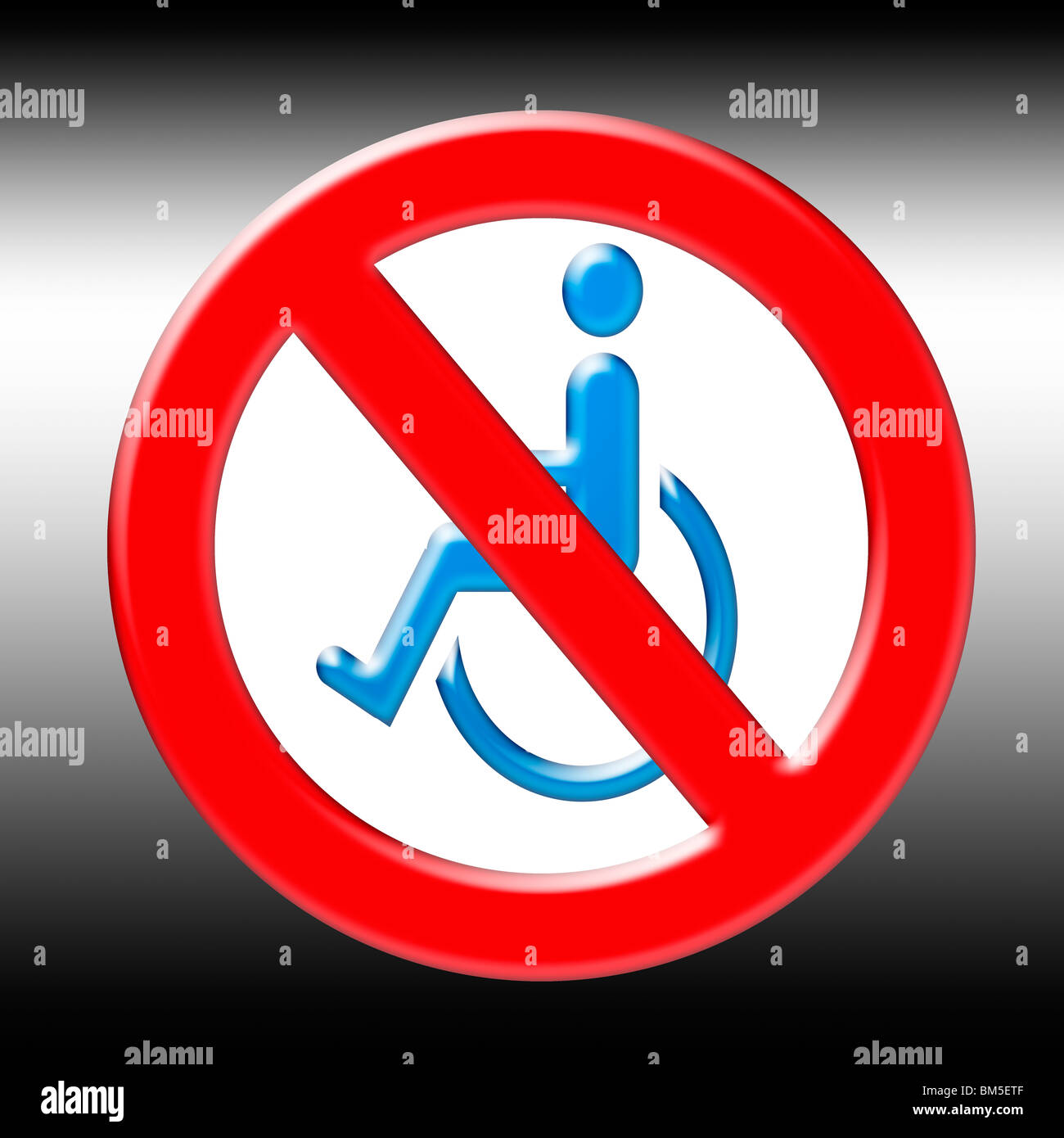 No Disabled Sign. Conceptual Image about Disability Hate Crime and ...