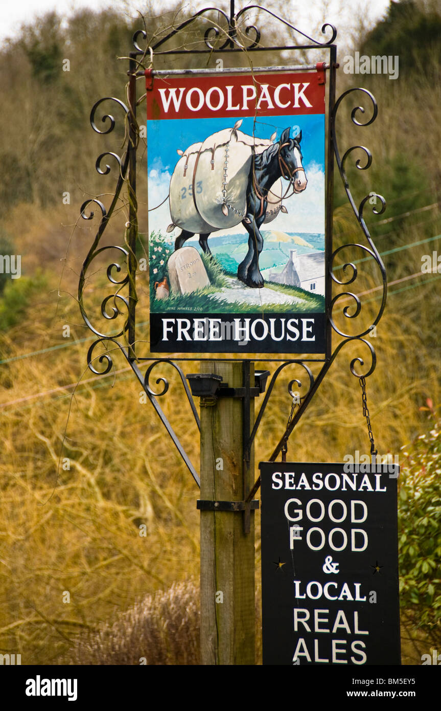 Woolpack Pub Sign, Slad, Cotswolds, Gloucestershire, UK Stock Photo - Alamy