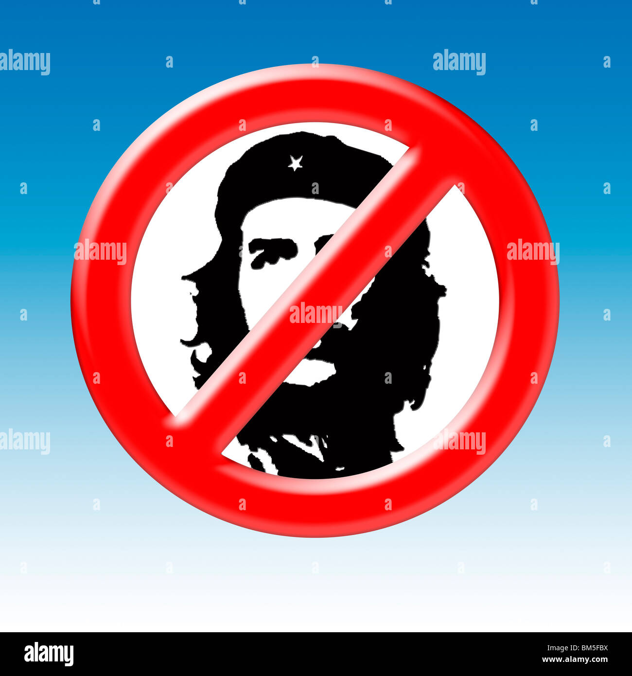 Conceptual Image of a No Entry sign, with an image of the Revolutionary ...