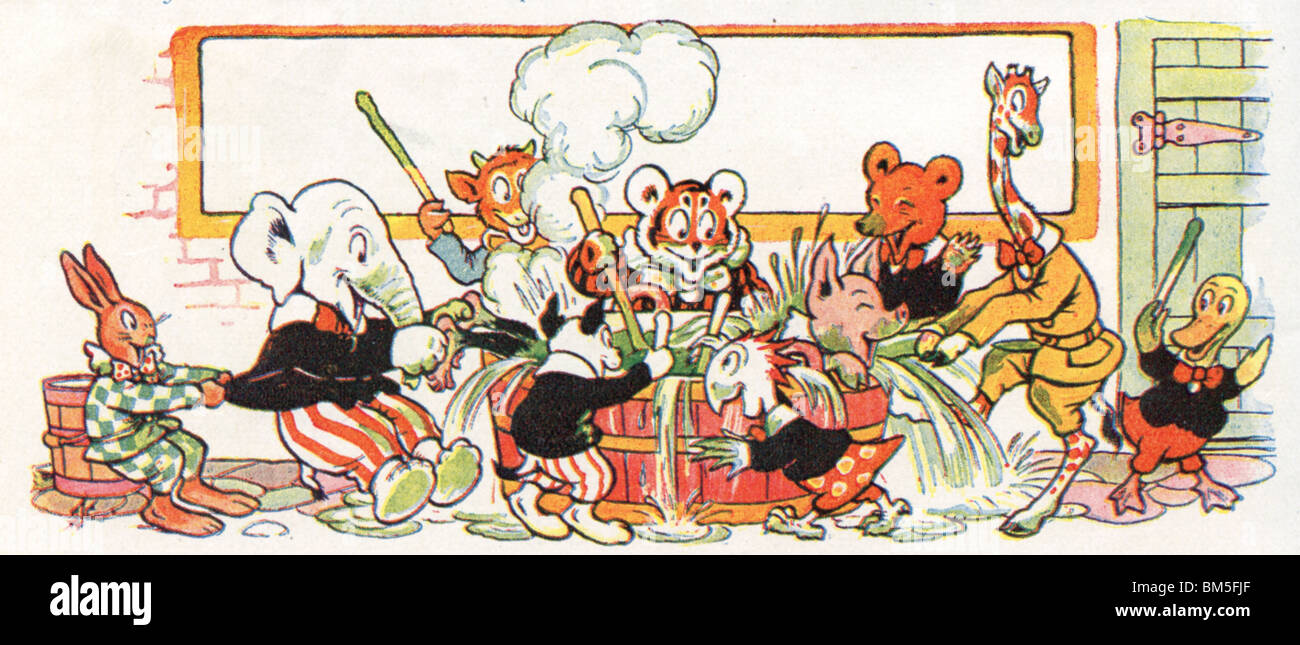 Mrs Hippo dyes some curtains - Piggy Wiggy leaned too far over and fell ...