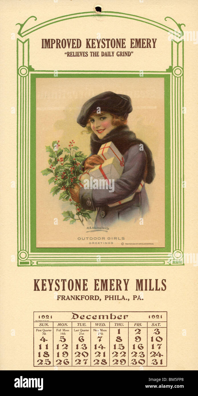Keystone Emery Calendar 1921 Stock Photo - Alamy