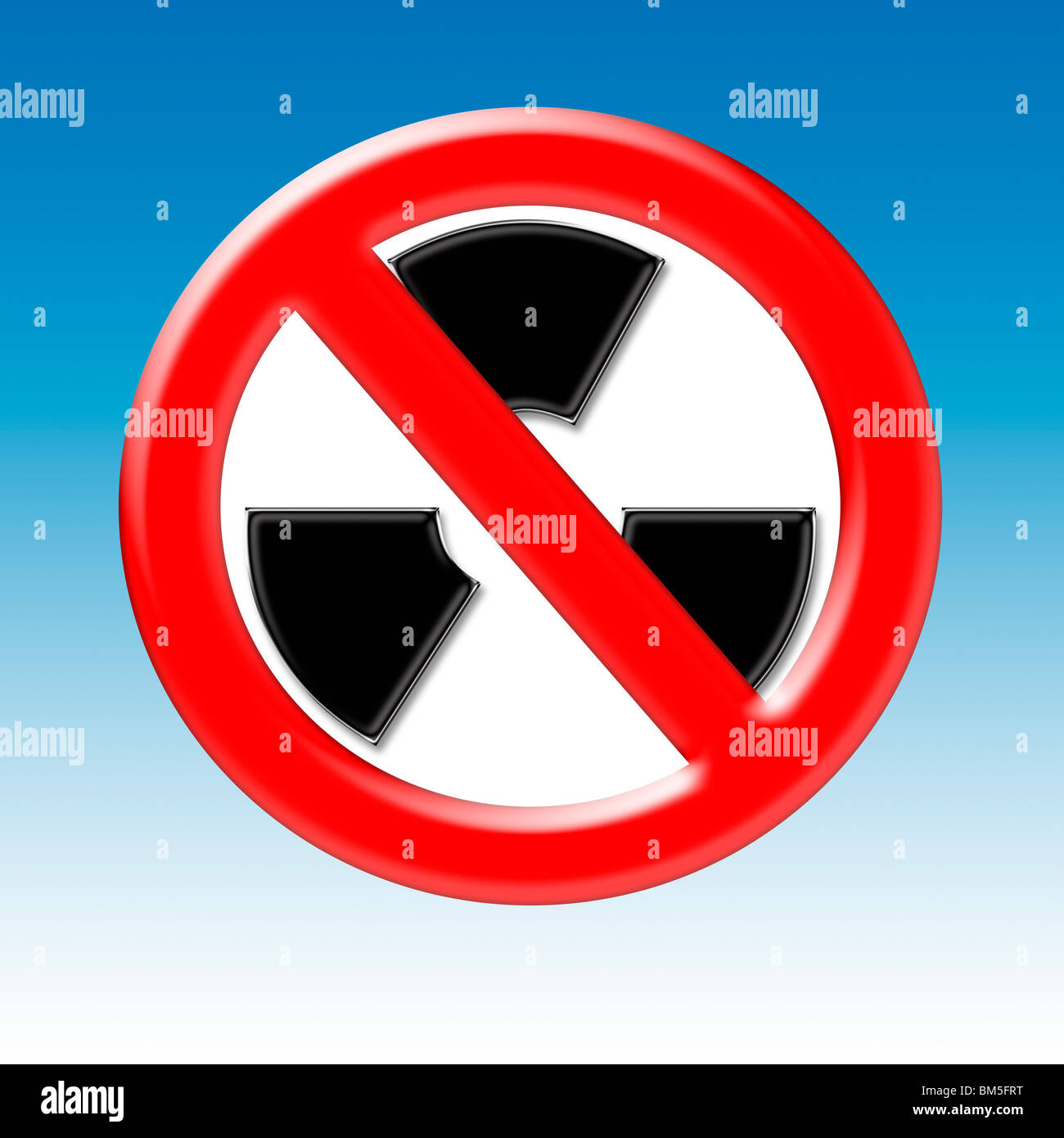 Radiation Hazard No Entry sign. Conceptual image of Anti Nuclear ...