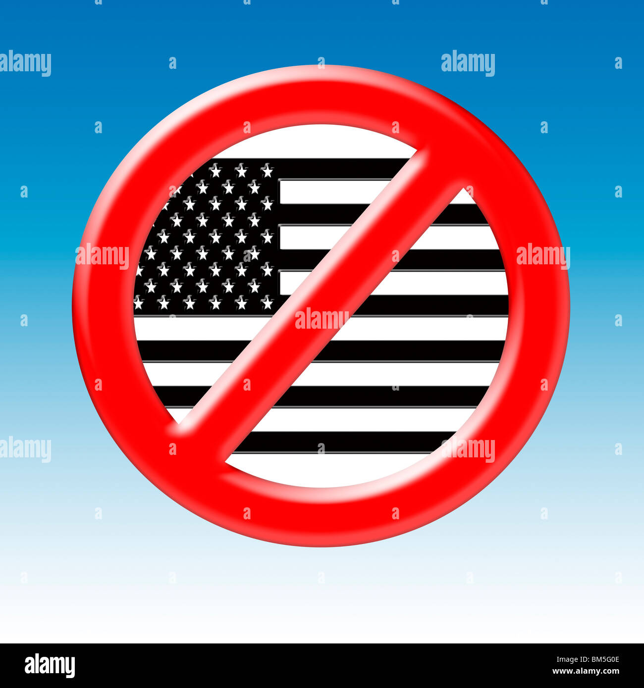 Road Sign, Illustrating 'No Entry' to USA. Graphical representation of ...