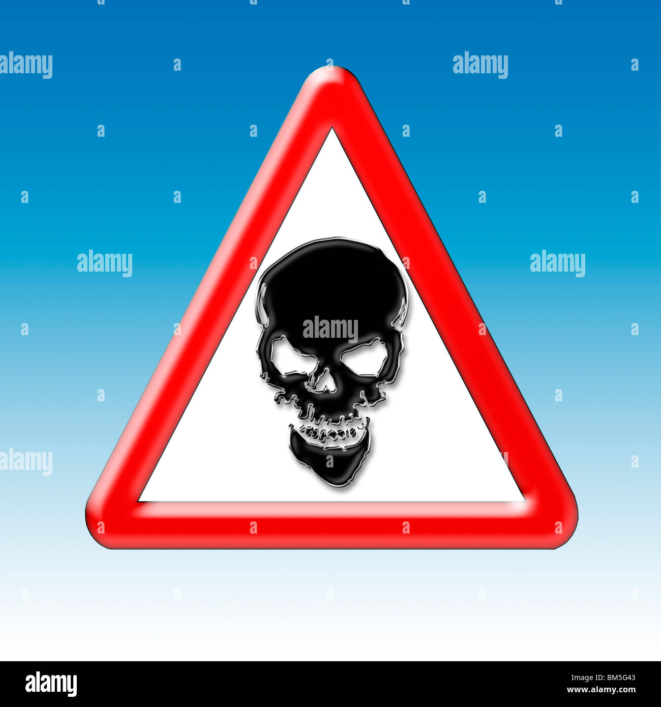 Warning Scull! Graphical representation using Road Warning Sign with a ...