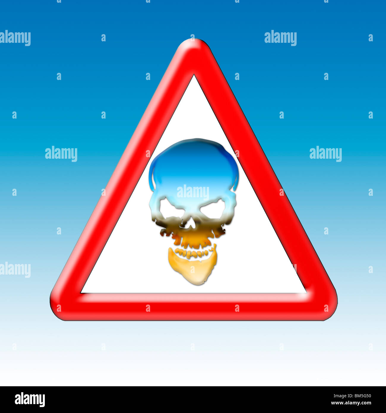 Skull warning skeleton roadsign hi-res stock photography and images - Alamy