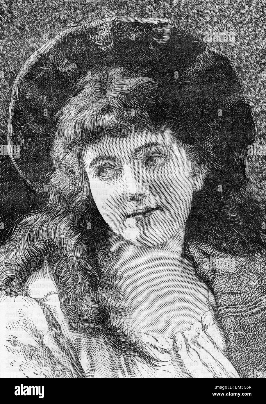 Portrait drawing female Black and White Stock Photos & Images - Alamy