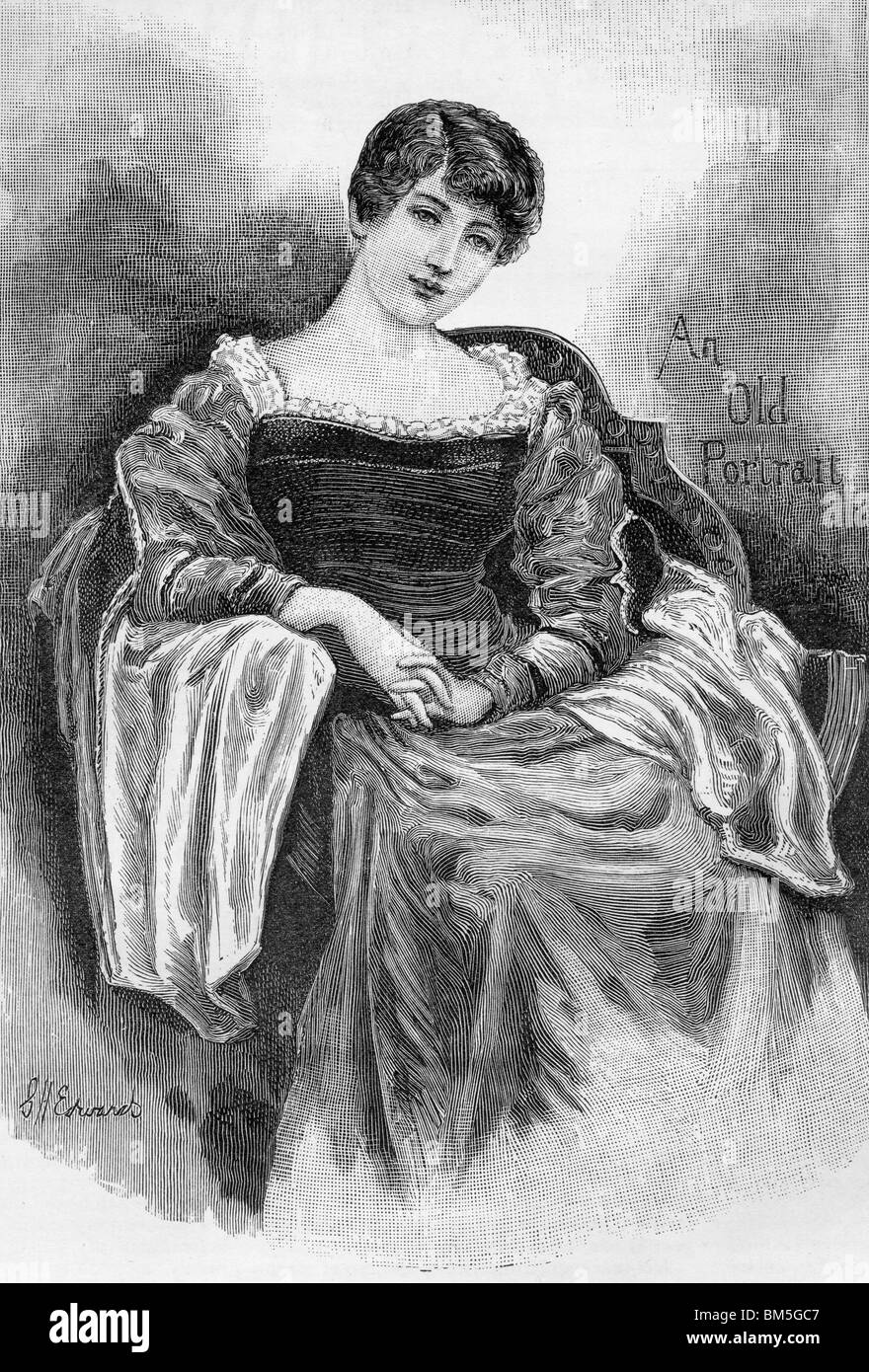 Portrait drawing female Black and White Stock Photos & Images - Alamy