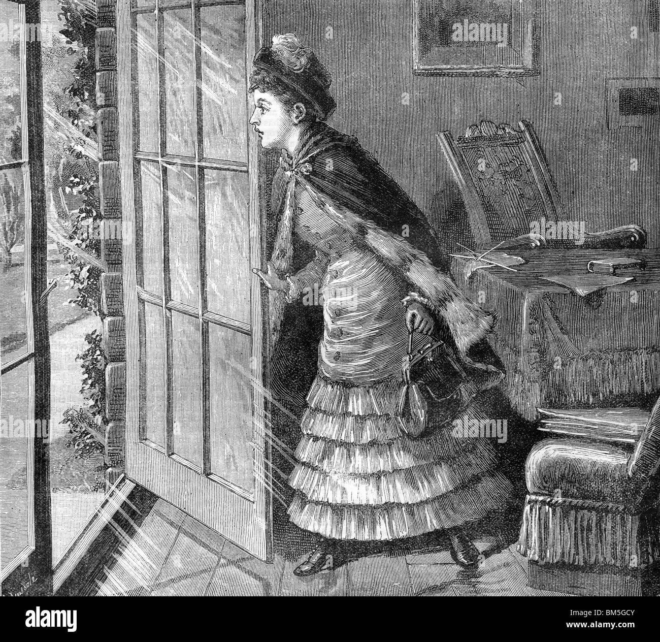 Wind gust woman Black and White Stock Photos & Images - Alamy