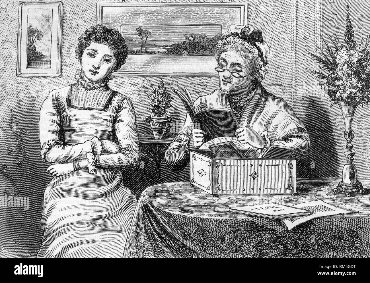 Victorian woman reading book hi-res stock photography and images - Alamy